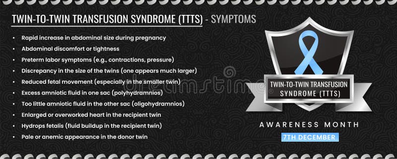 Original Twins To Twins Transfusion Cancer Ribbon with Symptoms, Shield ...