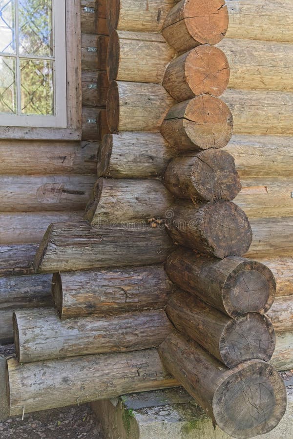 Mandrogi, Russia, July 11, 2024. Picturesque Corner of a Log Hut. Stock ...