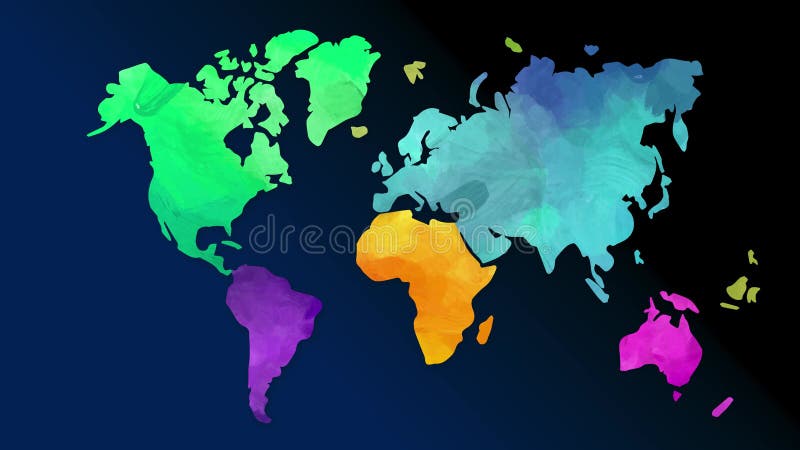 Original World Map Concept Art Stock Footage - Video of outline ...
