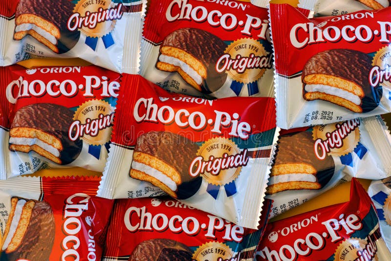 Orion Choco-Pie Box in Woman Hands Editorial Stock Photo - Image of ...