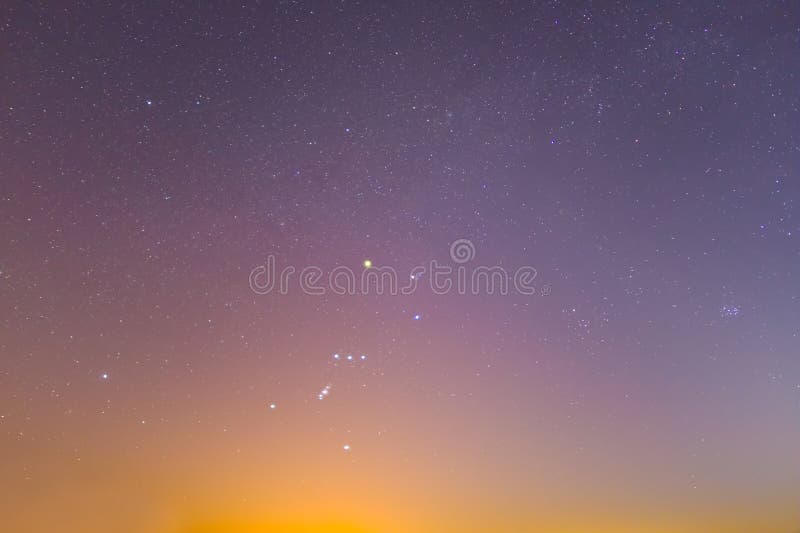 Orion Constellation on Night Starry Sky Stock Image - Image of ...