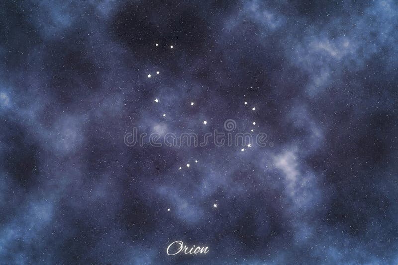 Orion Star Constellation, Brightest Stars, Hunter Constellation Stock ...