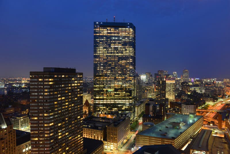 Orizzonte Alla Notte, Massachusetts, U.S.a. Di Boston Fotografia Stock ...