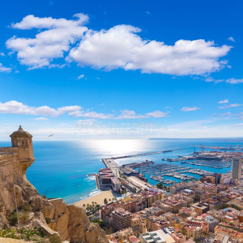 Skyline Di Alicante Dal Castello Spagna Fotografia Stock - Immagine di ...