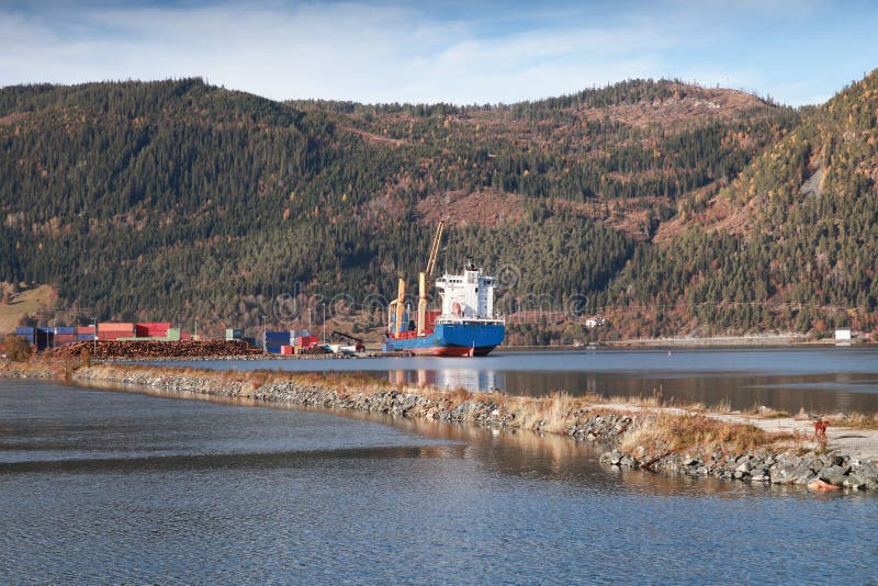 Orkanger Port, Container Terminal, Norway Stock Photo - Image of ...