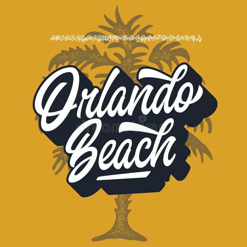 Orlando Beach Original Modern Script Font Vector Stock Vector ...