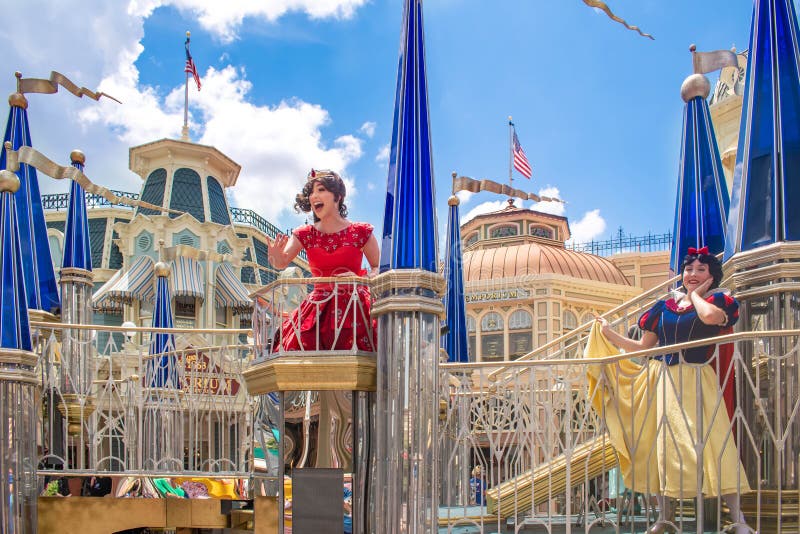 Elena of Avalor and Snow White on Beautiful Parade Float at Magic ...