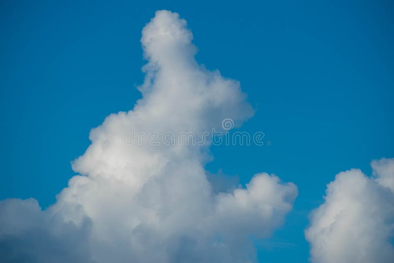 Rabbit Shaped Cloud on Bluelight Sky Background. Stock Photo - Image of ...