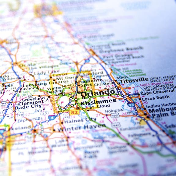 Orlando Florida stock image. Image of cartography, ways - 42373825