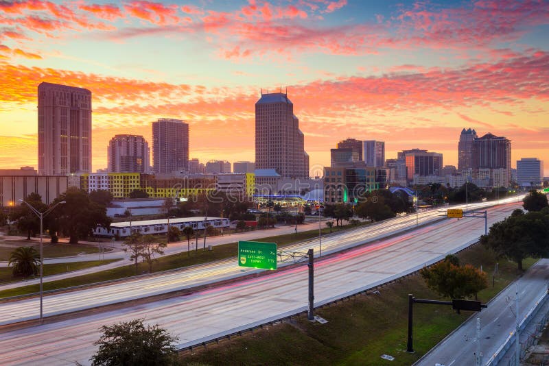 Downtown Orlando, Florida Skyline Panoramic Stock Image - Image of ...