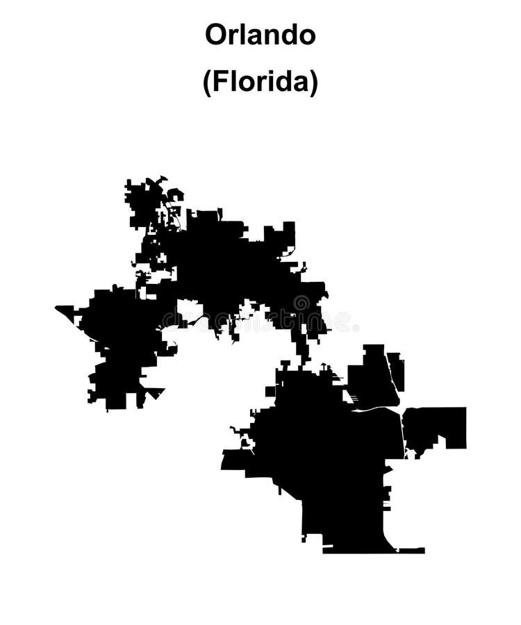 Orlando outline map stock vector. Illustration of tourism - 357254883