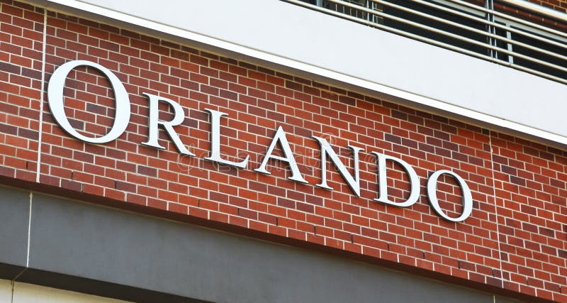 Orlando Sign on a Modern Building Stock Image - Image of building ...