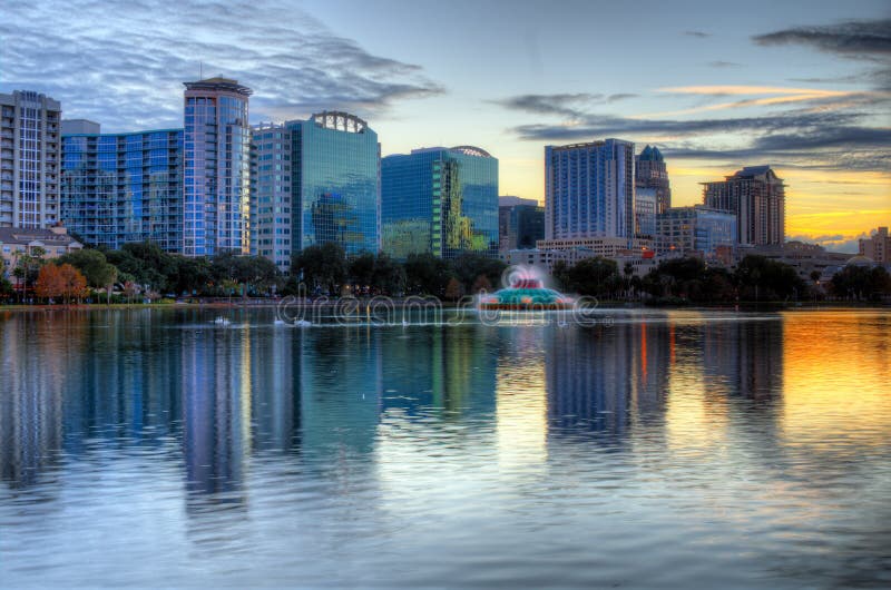 Orlando Skyline stock image. Image of lakeshore, office - 23728239