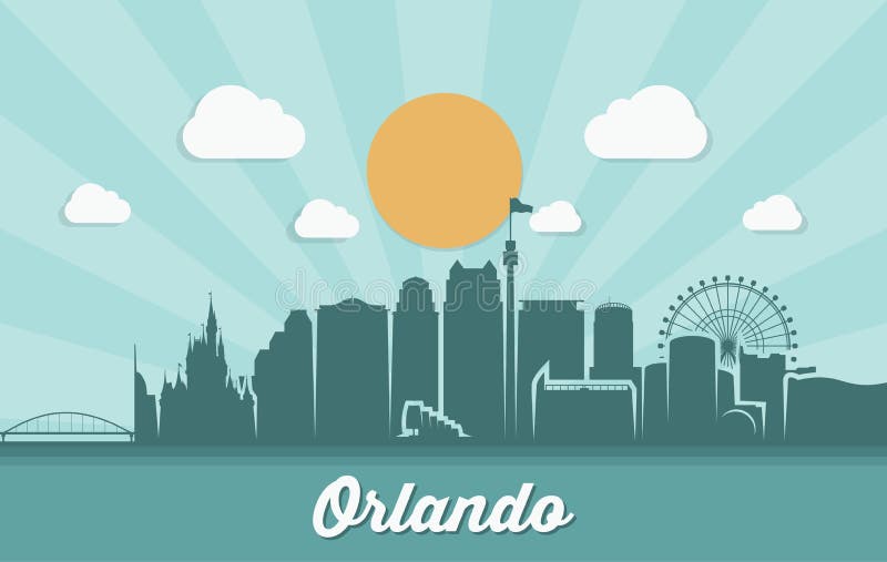 Orlando Skyline - Florida - Vector Illustration Stock Vector ...