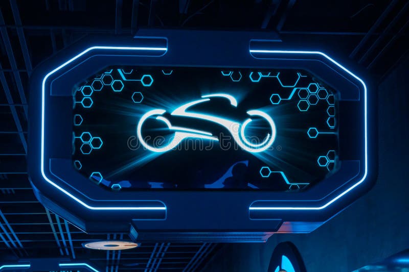Tron Lightcycle Rollercoaster Icon Editorial Stock Photo - Image of ...