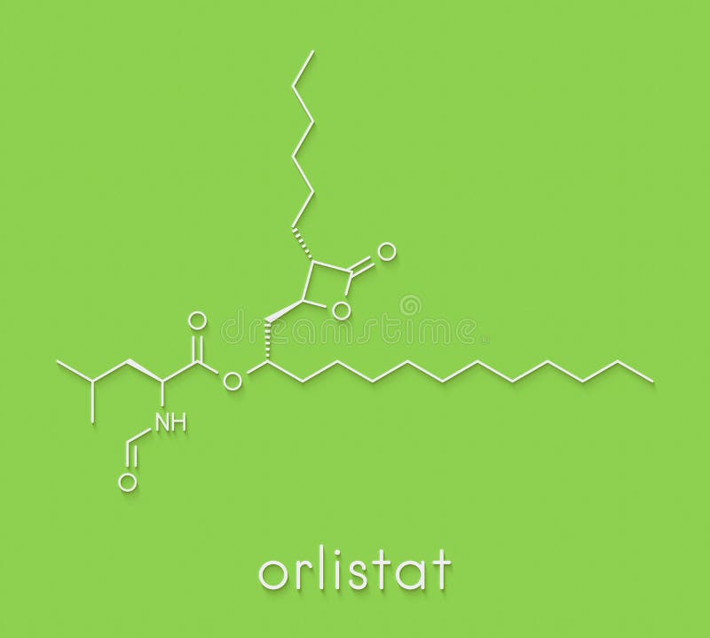 Orlistat Obesity Drug Molecule. Skeletal Formula. Stock Illustration ...