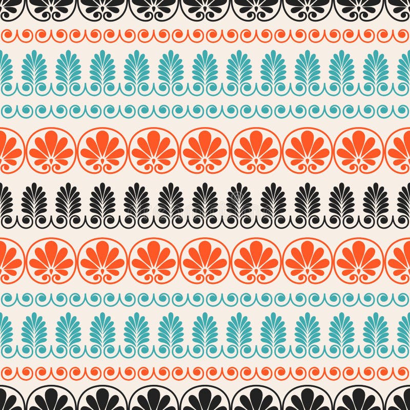 Seamless Pattern with Greek Ornament. Ornamental Folk Design of ...