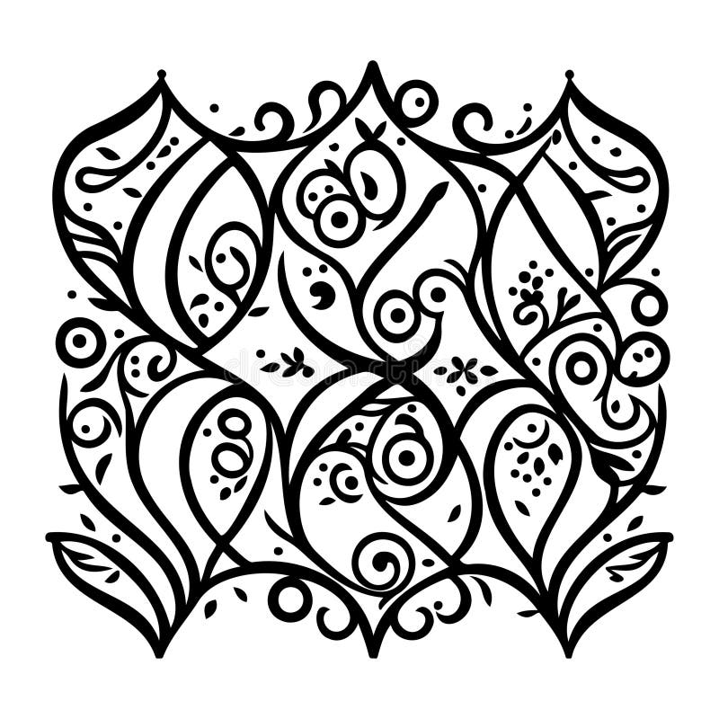 Ornament Batik Royal Design Icon Hand Draw Black Logo Symbol Perfect ...