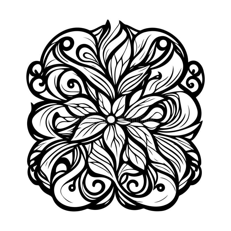 Ornament Batik Royal Design Icon Hand Draw Black Logo Symbol Perfect ...