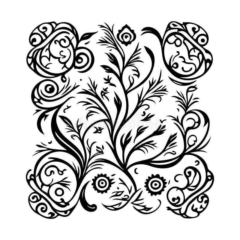 Ornament Batik Royal Design Icon Hand Draw Black Logo Symbol Perfect ...