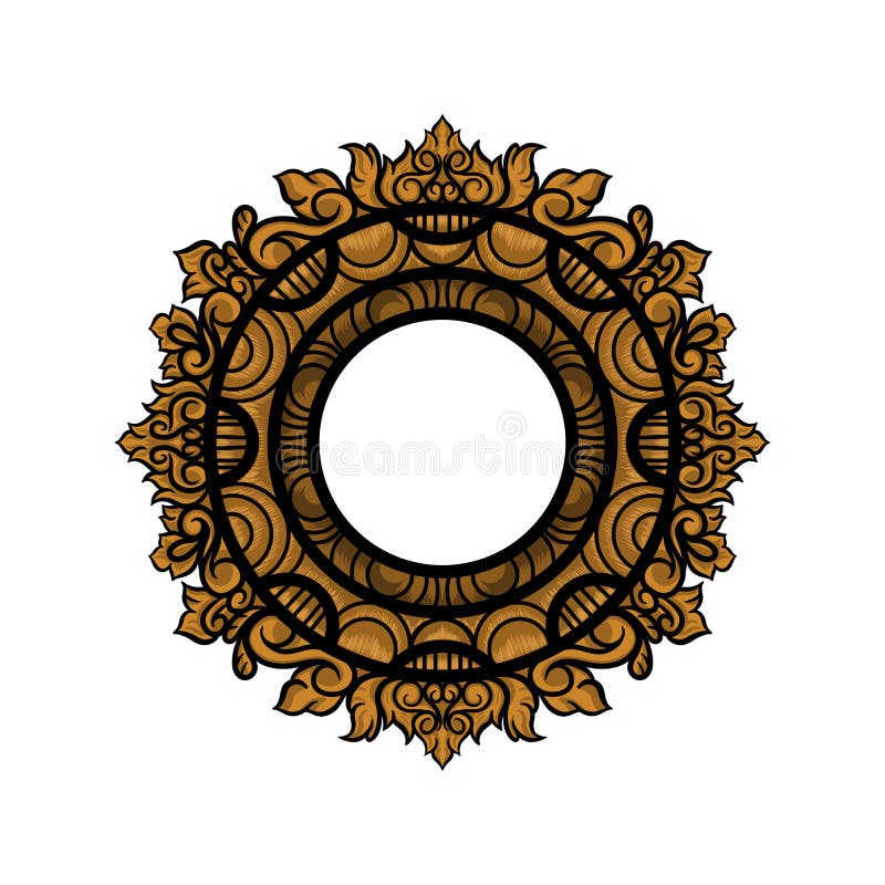 Ornament Circle Gold Emblem or Frame Vintage Style Stock Illustration ...