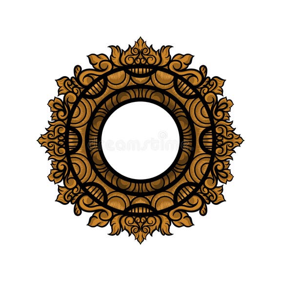 Ornament Circle Gold Emblem or Frame Vintage Style Stock Illustration ...