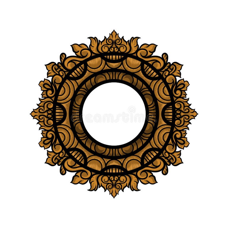 Ornament Circle Gold Emblem or Frame Vintage Style Stock Illustration ...