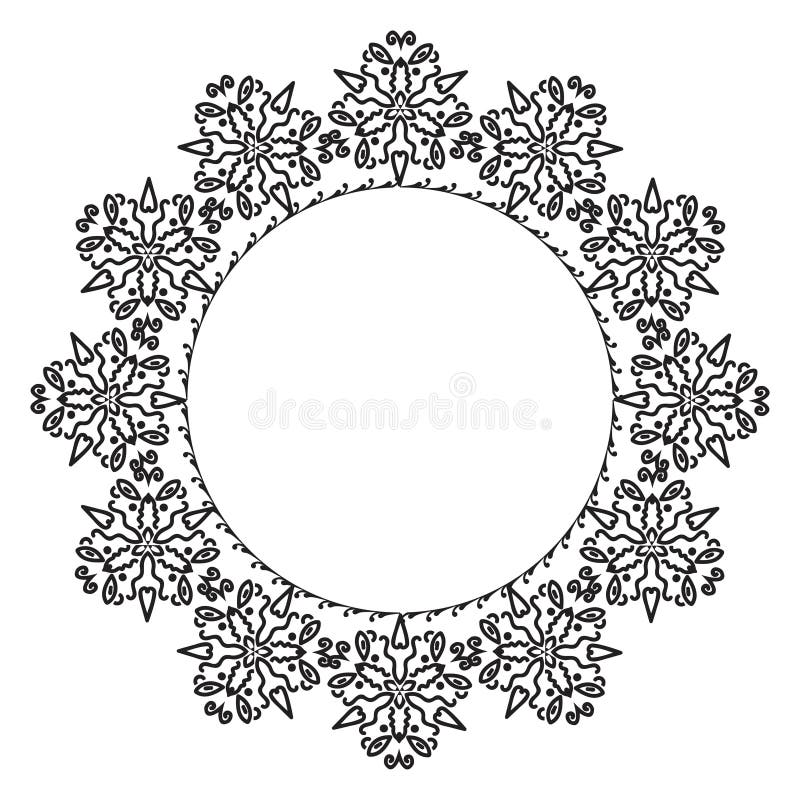 Ornament with Curls in the Shape of a Circle Stock Vector ...
