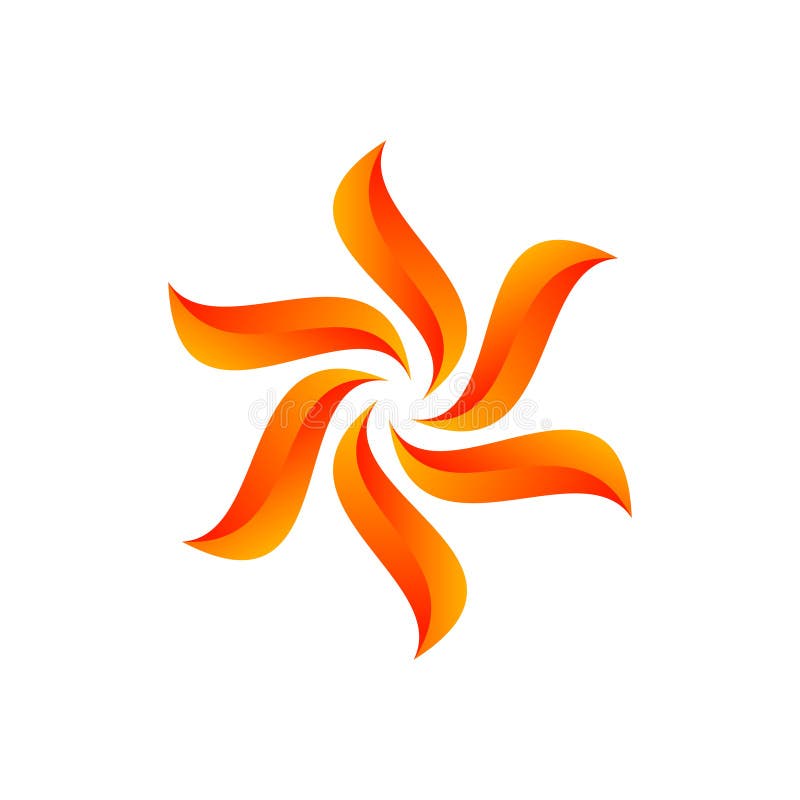 Ornament Fire Flame Flower Icon Vector Logo Template Illustration ...