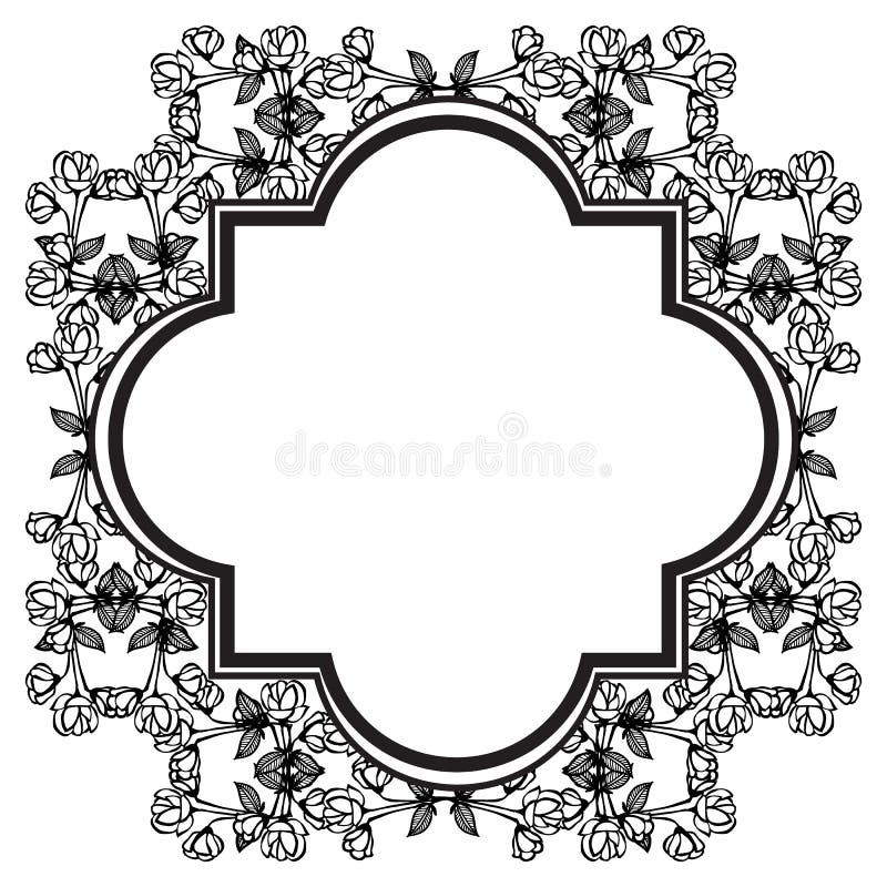 Ornament Flower Frame, Feature Modern, Decorative Card. Vector Stock ...
