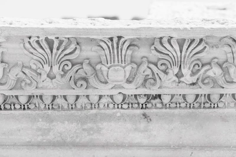 Ornament on a Fragment of a Marble Structural Element of an Ancient ...