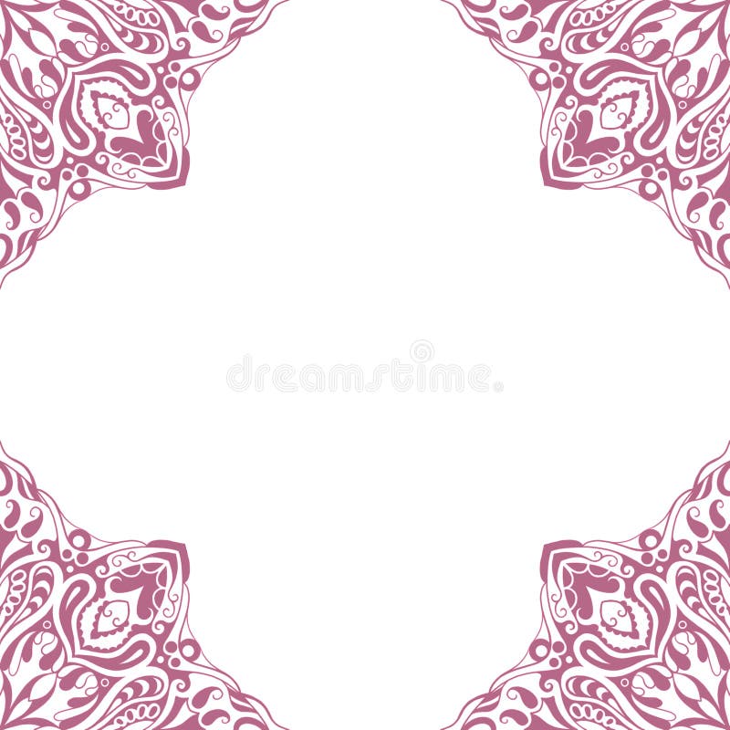 Ornamental Frame. Decorative Border - Corners - Violet on White ...