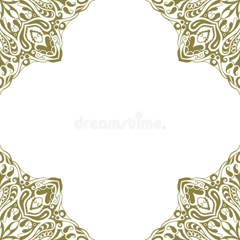 Ornamental Frame. Decorative Border - Corners - Mustard on White ...
