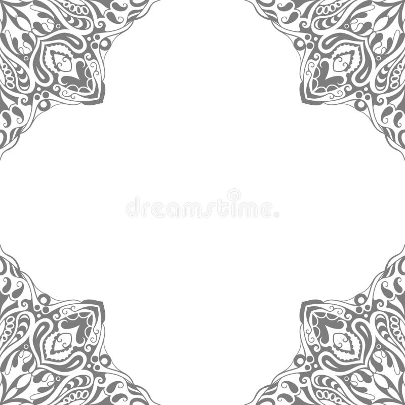 Ornamental Frame. Decorative Border - Corners - Grey on White ...