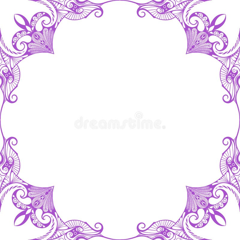 Ornamental Frame. Decorative Border - Strong Violet on White Background ...