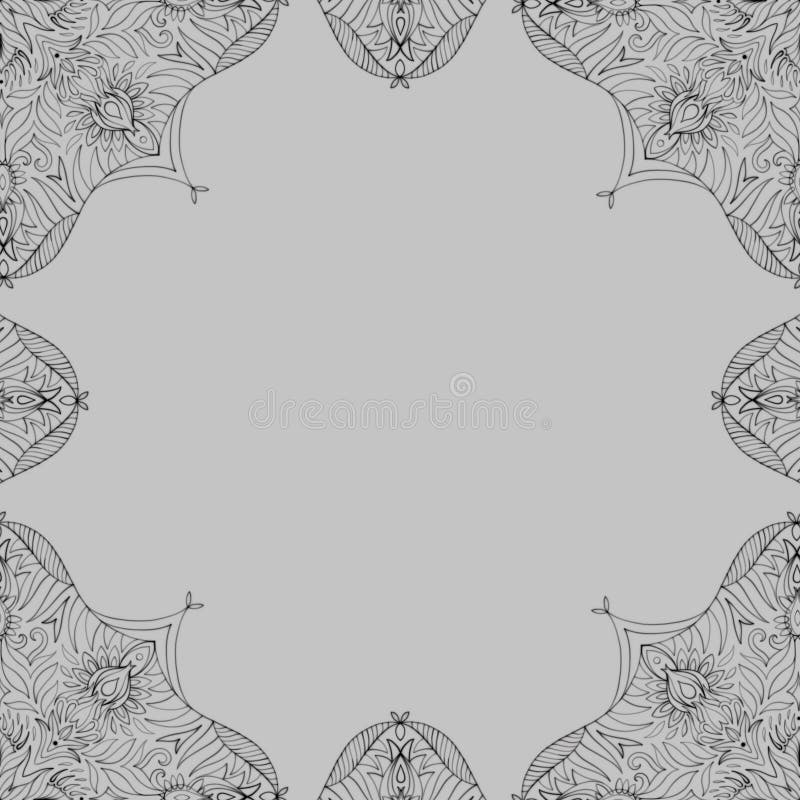 Ornamental Frame. Decorative Border - Corners - Dark Grey on Light ...