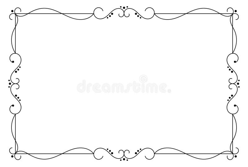 Ornament Frame Ornate Rectangle Simple Black Shape Art Stock ...
