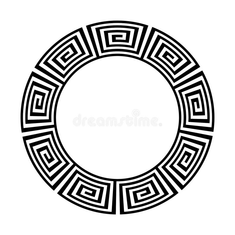 Ornament with Greek Meander Motif for Decorative Circle Frame Stock ...