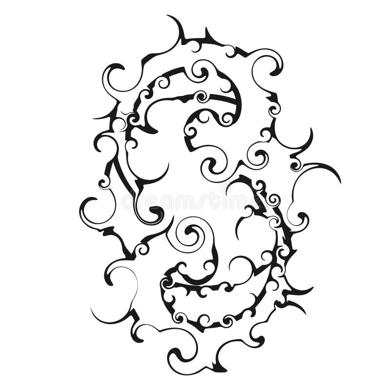 Ornament Of Lines And Curls Linear Abstract Background Stock Vector