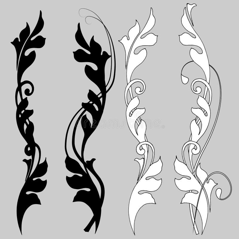 Tattoo Damask Pattern Template Wallpaper Seamless Stock Illustration ...