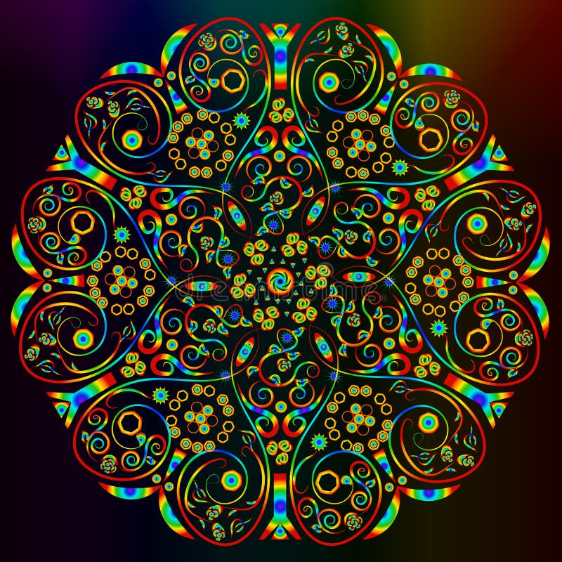 Ornamental abstract round. stock vector. Illustration of decor - 66608676