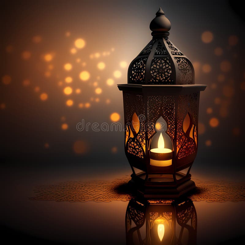 Ornamental Arabic Lantern. Generative AI Stock Illustration ...