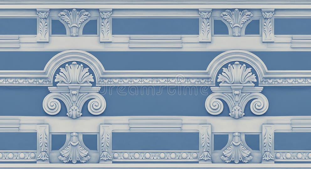Ornamental Architectural Frieze Pattern Featuring Classical Decorative ...