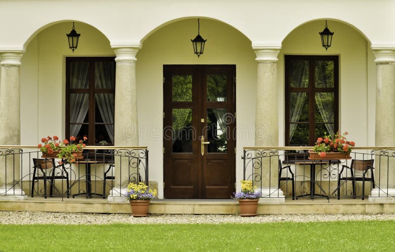 Ornamental Backyard Entrance To the Manor House Stock Photo - Image of ...
