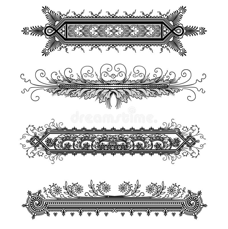 Ornate Banners And Ornamental Designs Stock Vector - Illustration of ...
