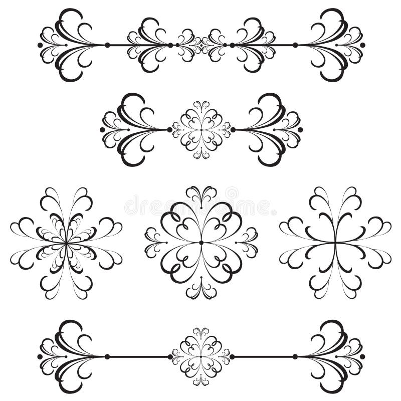 Ornamental Bar Line Divider 42 Stock Vector - Illustration of foliage ...