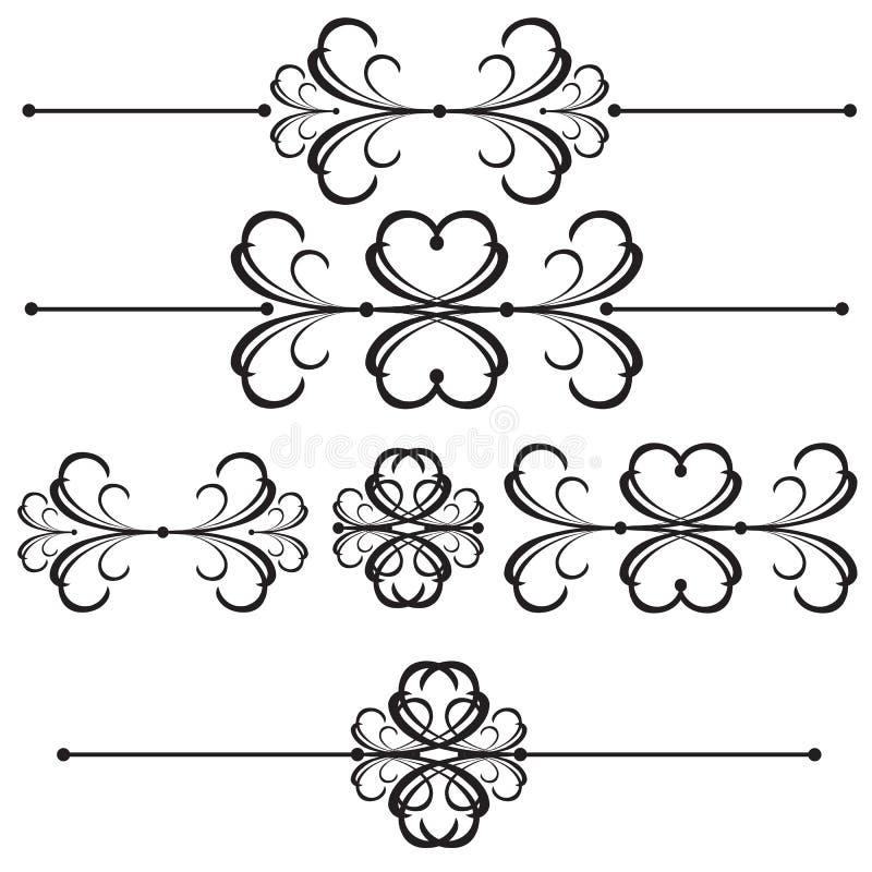 Ornamental Bar Line Divider 42 Stock Vector - Illustration of foliage ...