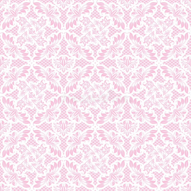 Ornamental Beauty Lace Pink Background, Floral Pattern Stock Vector ...