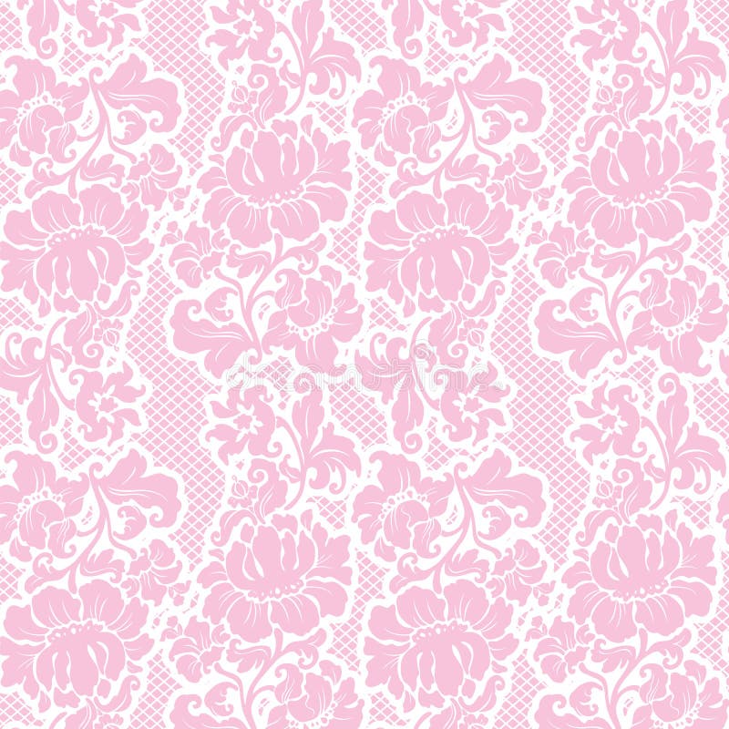 Ornamental Beauty Lace Pink Background, Floral Pattern Stock Vector ...