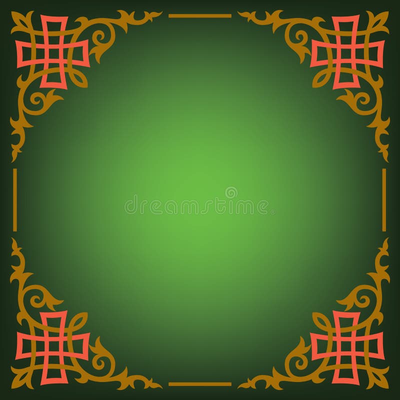 Ornamental Blank Round Frame Monogram, Circle Border Geometric Shape ...